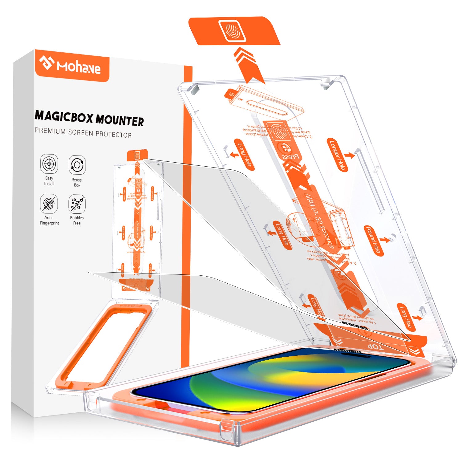 Great Tempered Glass with Auto-Alignment & Dust- Free Box for iPhone 1 ...